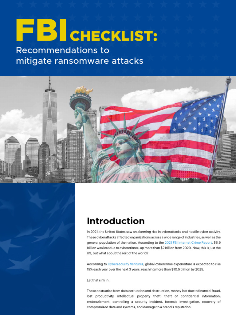 Implement The Fbis Ransomware Mitigation Checklist | PDF | Security | Computer Security