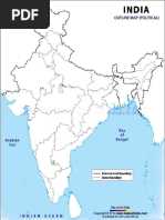 India Political Map Blank A4 Size 327 | PDF