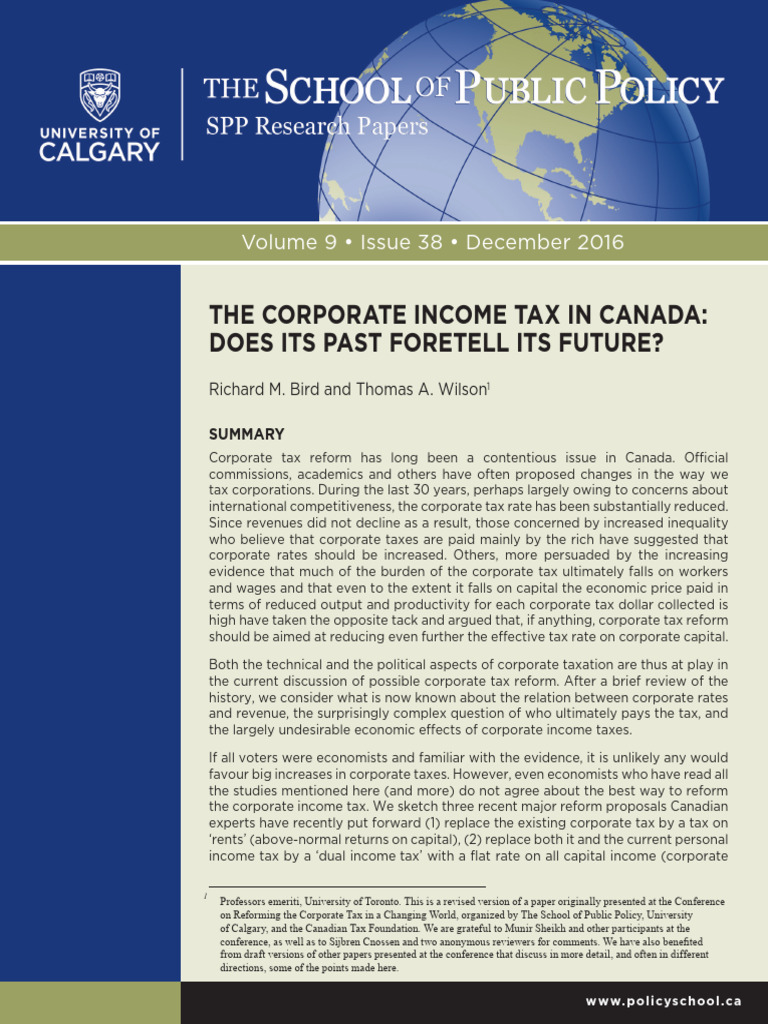 Corporate Income Tax Bird Wilson | PDF | Taxes | Corporate Tax