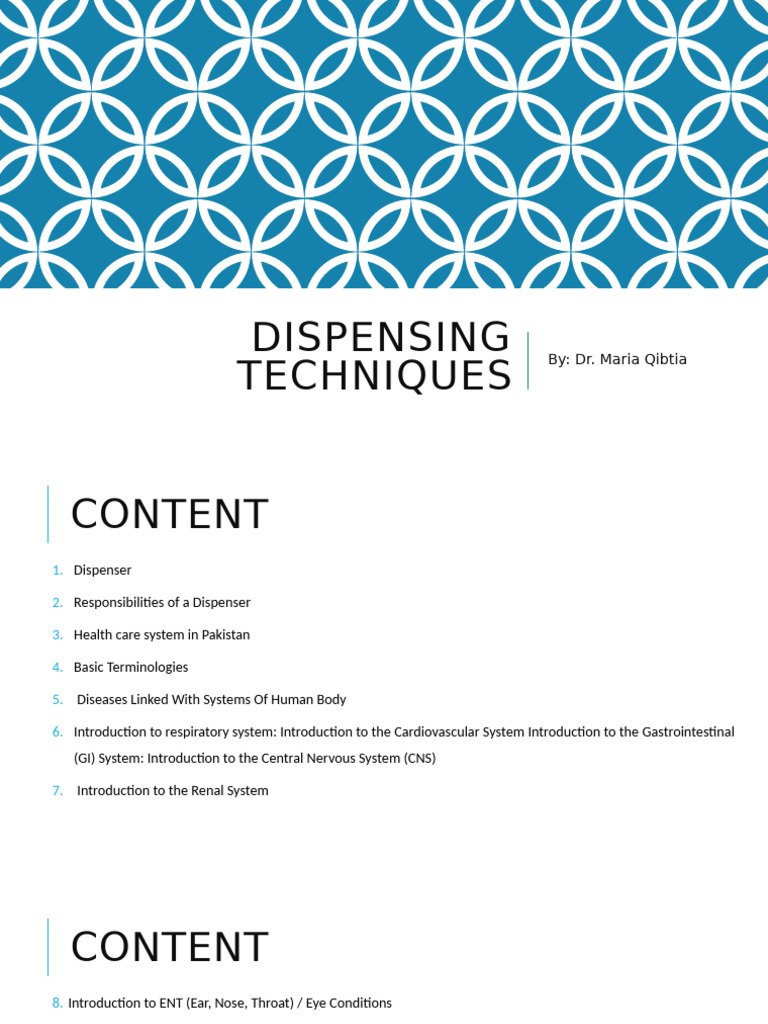 Comprehensive Guide To Dispensing Techniques Pdf Dose Biochemistry