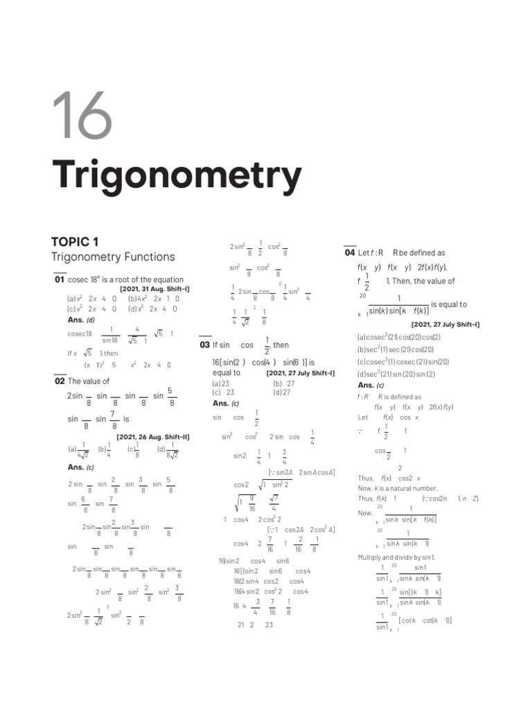 16. Trigonometry | PDF | Elementary Mathematics | Triangle Geometry