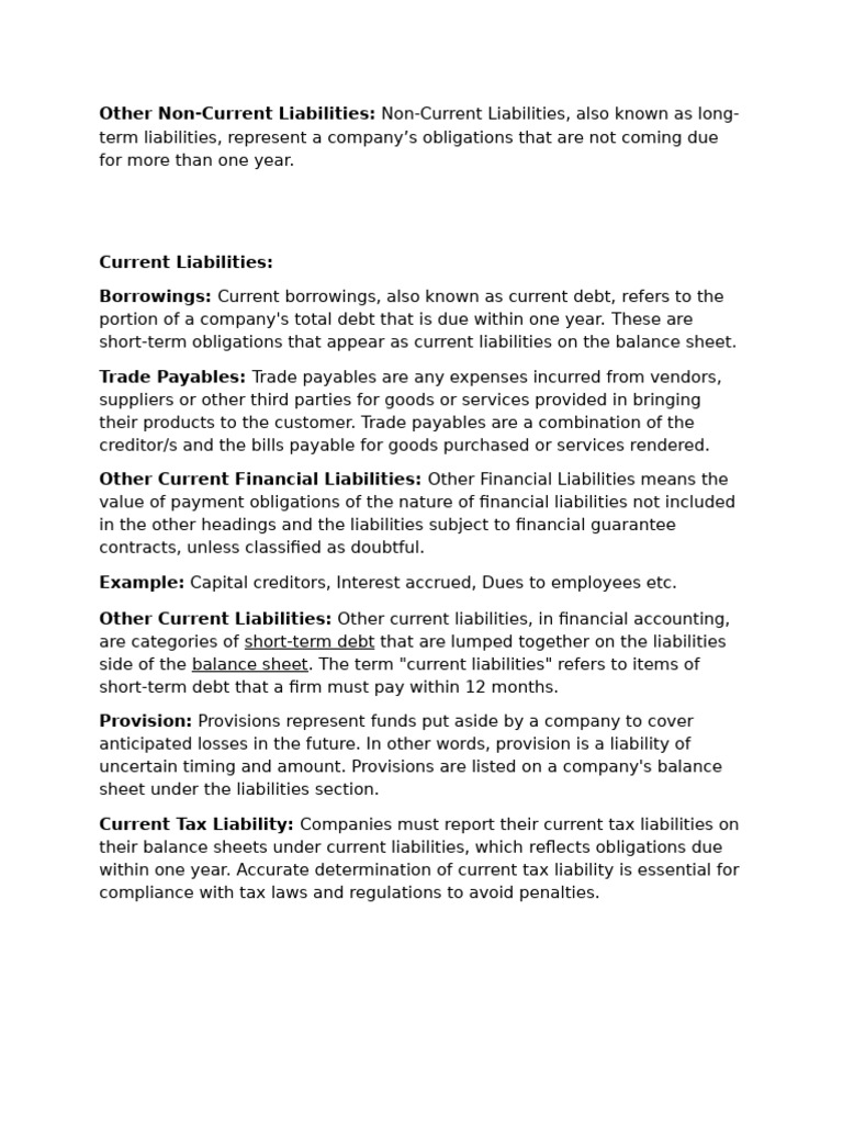 Other Non Current Liabilities Pdf