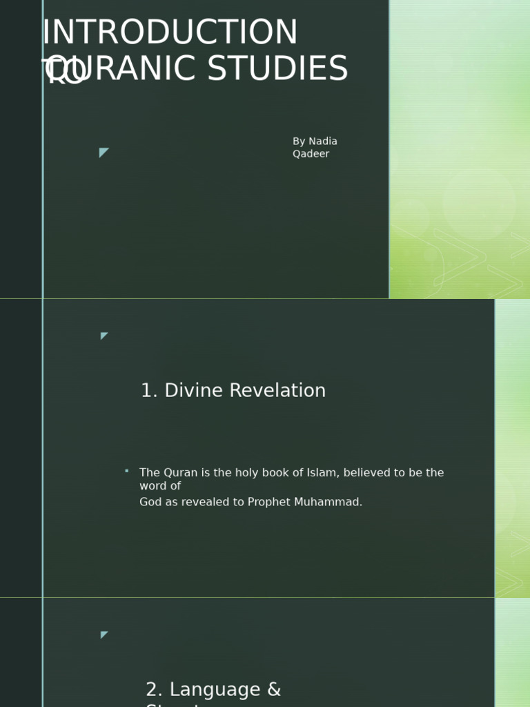 Introduction to Quranic Studies Guide | PDF | Quran | Islam
