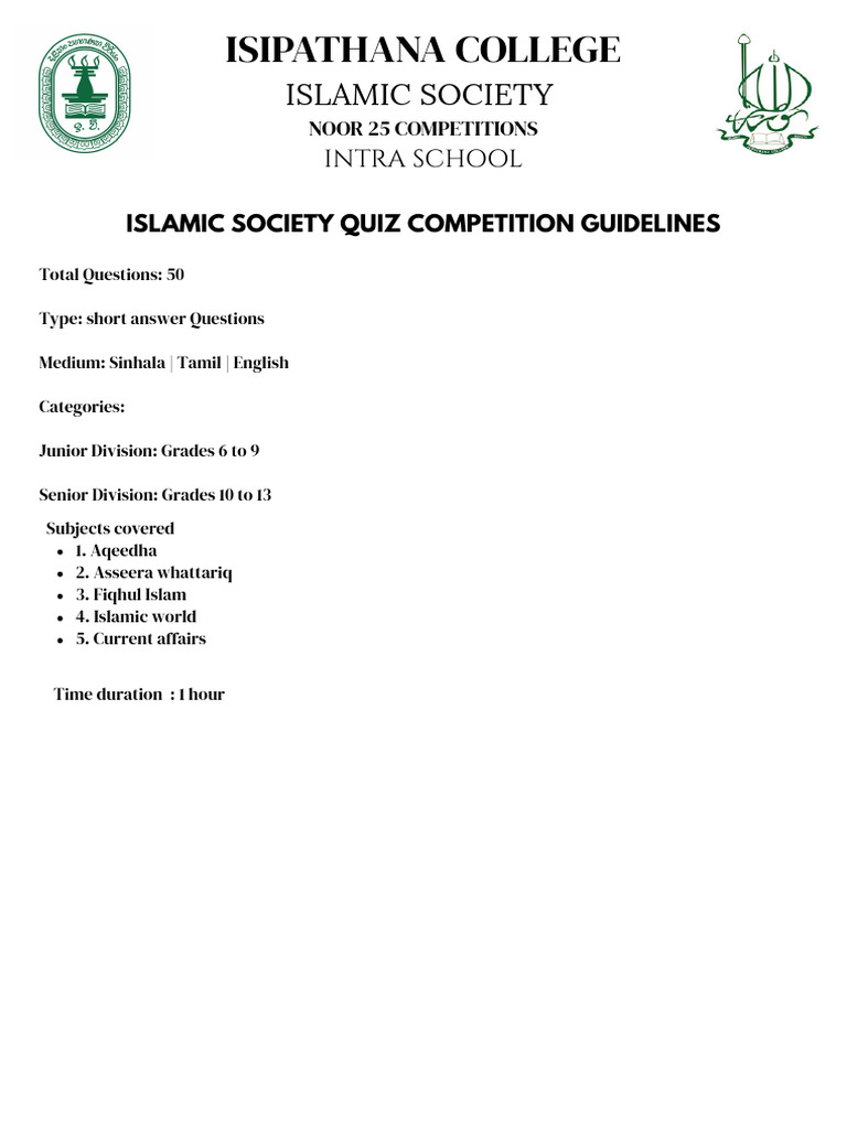 Quiz Competition | PDF