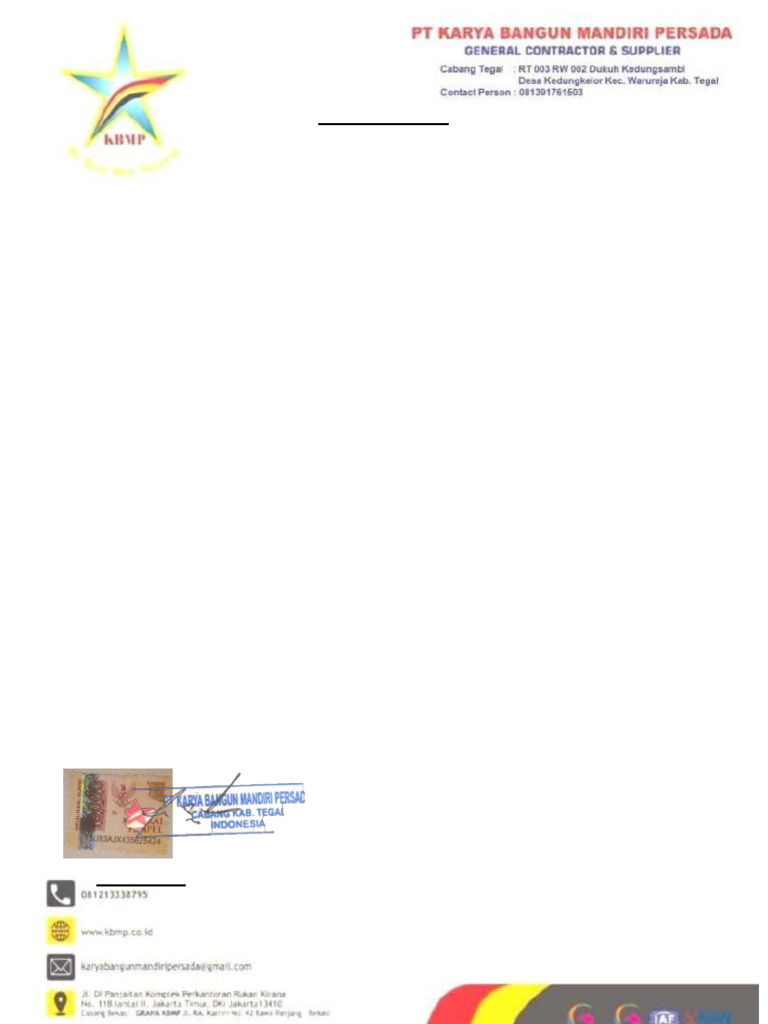 Surat Dukungan Finansial KBMP - Akr (Hasan Bisri) | PDF