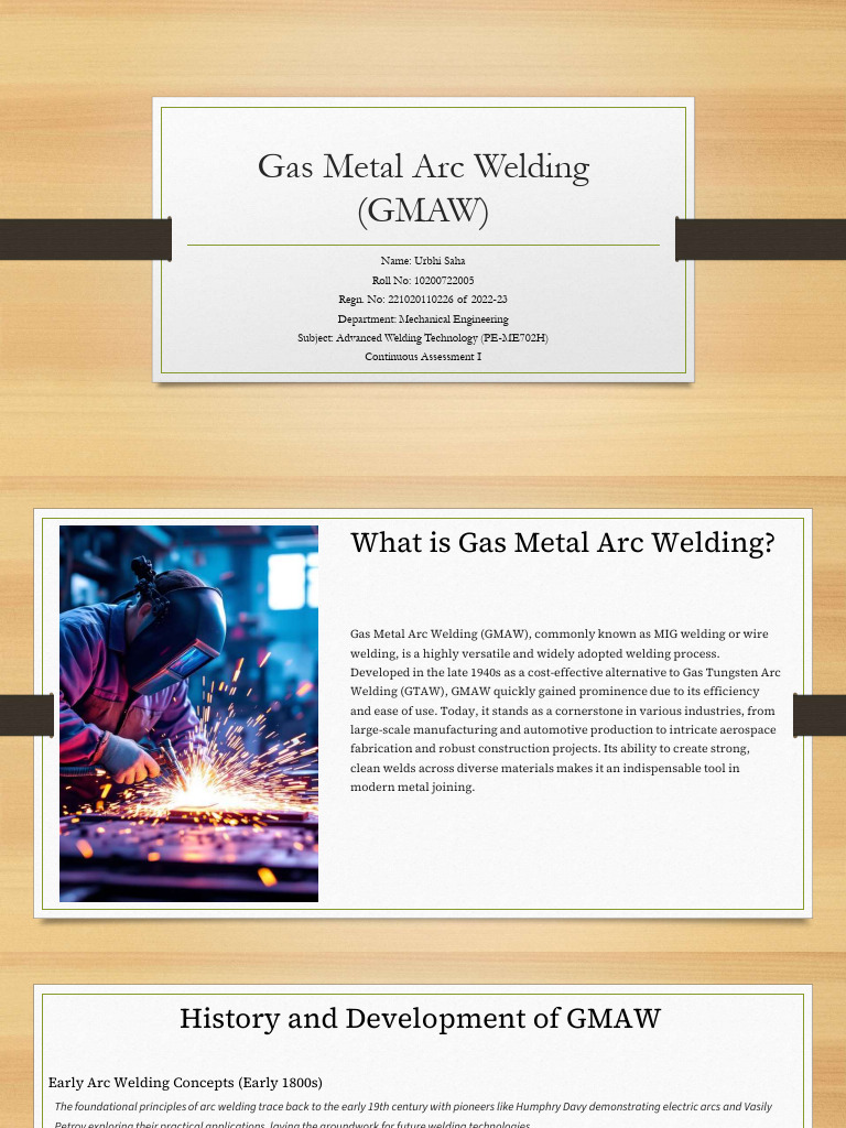 Overview of Gas Metal Arc Welding | PDF | Construction | Welding