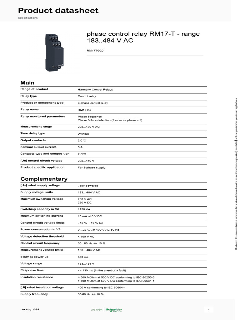 Schneider Electric-Control-Relays - RM17TG20 | PDF | Relay ...