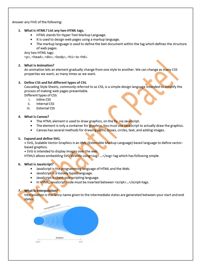 Multimedia Animation Answers | PDF | Html Element | Html