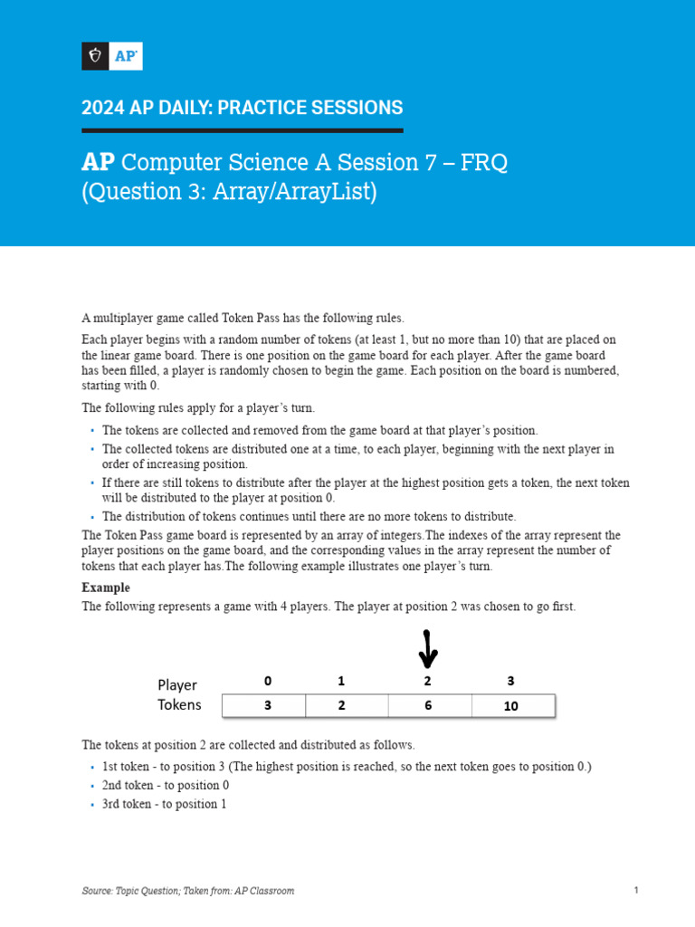 TestDaily分享-AP Computer Science a Session 7-FRQ | PDF | Constructor ...