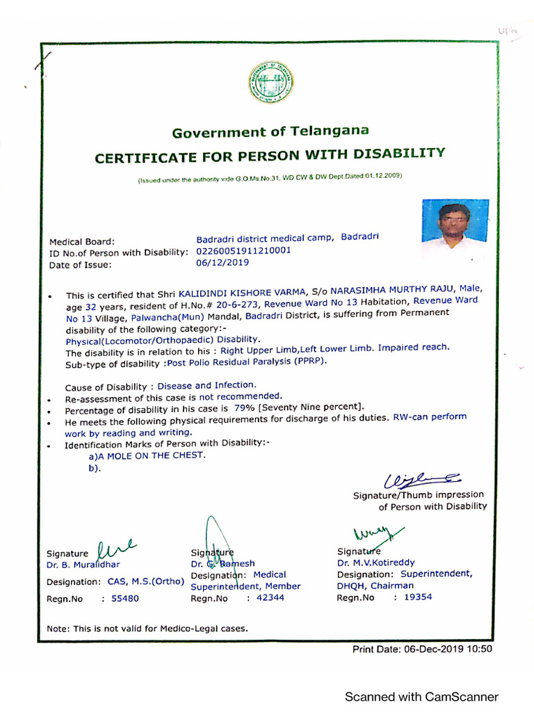 Handicapped Certificate | PDF