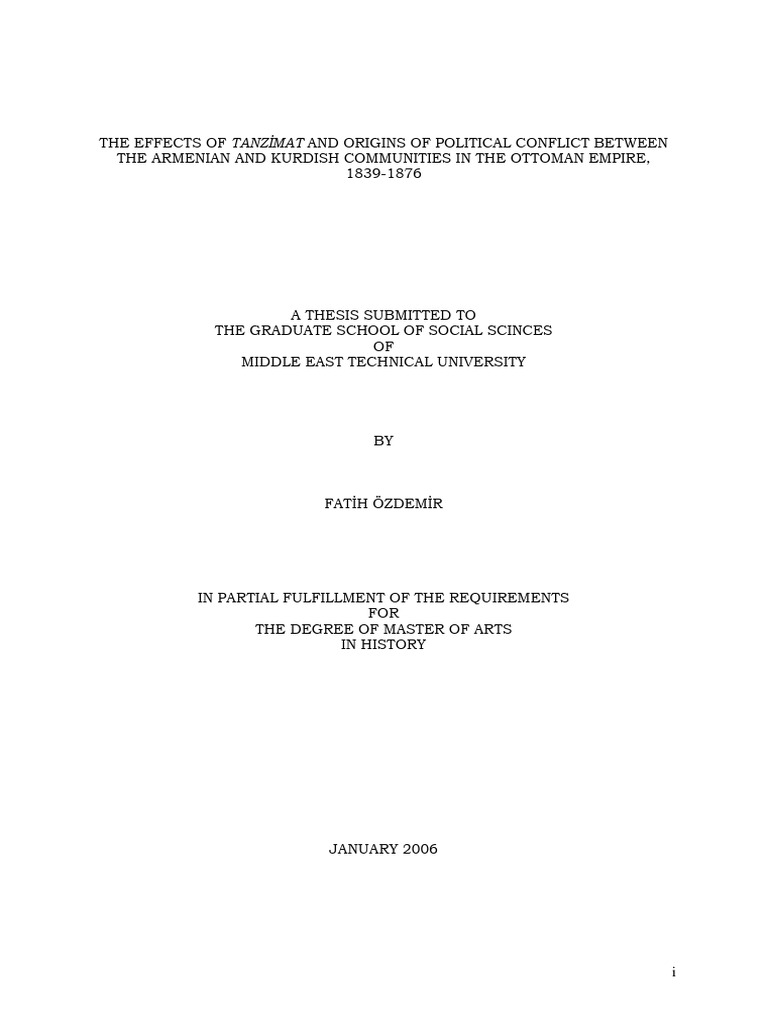 Tanzimat's Impact on Armenian-Kurdish Conflict | PDF | Ottoman Empire ...