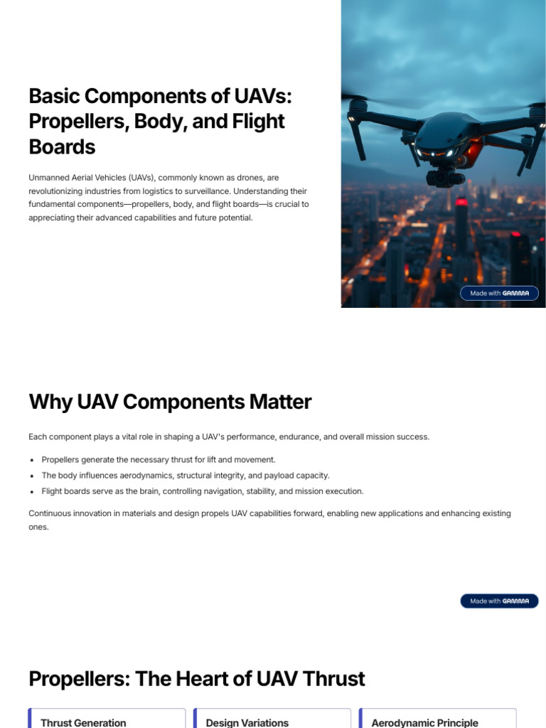 Basic Components of UAVs Propellers Body and Flight Boards | PDF ...