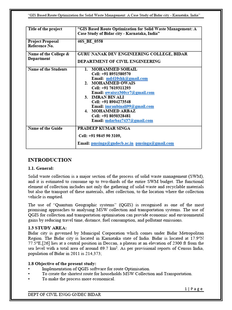 GIS Route Optimization for Waste Management | PDF | Municipal Solid ...