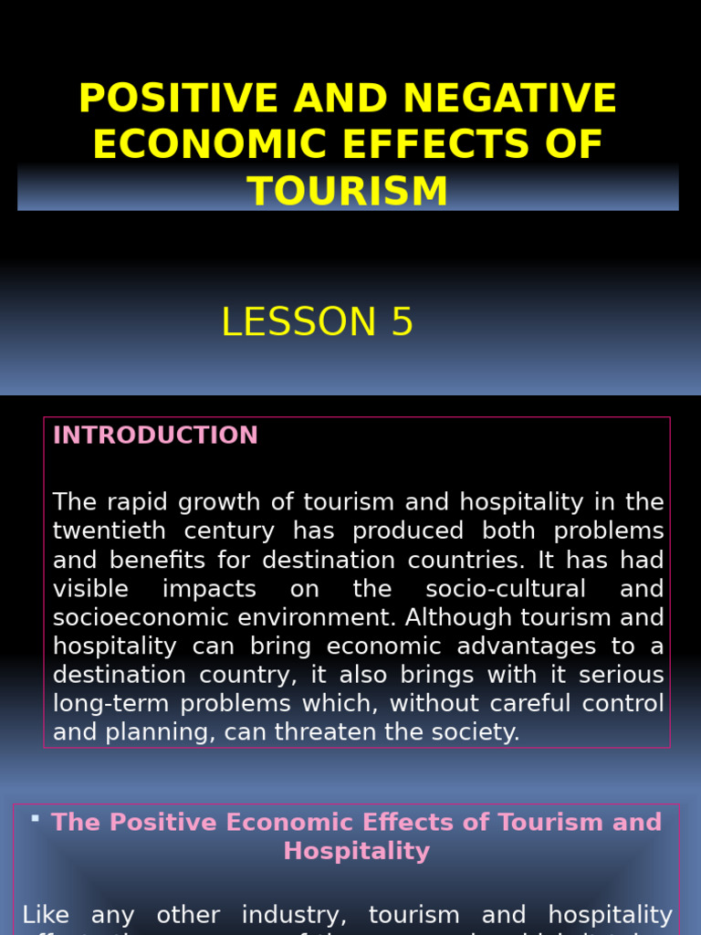 THC 1 LESSON 5 Positive and Negative Economic Effects of Tourism | PDF ...