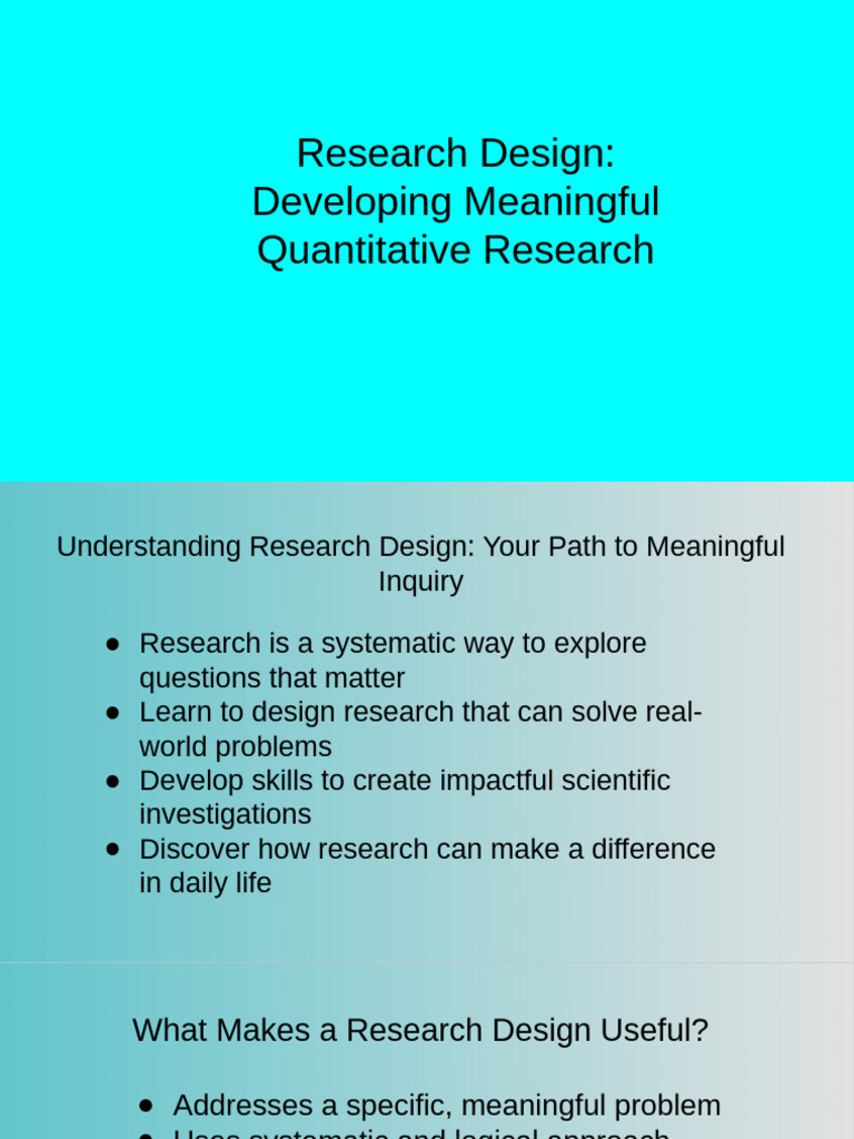 Research Design Developing Meaningful Quantitative Research 1 | PDF ...