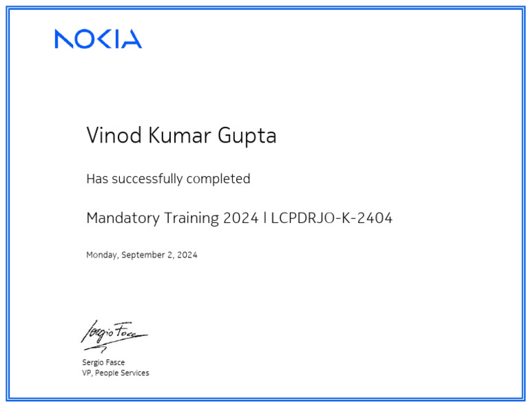 Vinod Gupta Mandatory Training | PDF