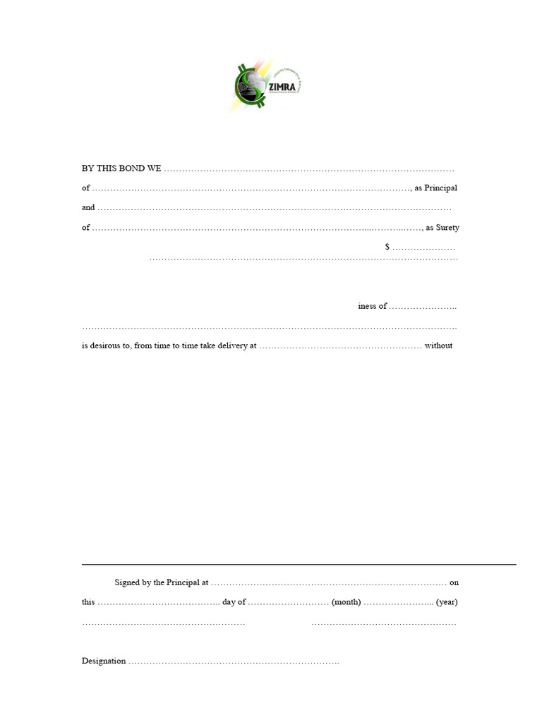 Duty-Free Shop Bond Form 124 | PDF | Surety | Bonds (Finance)