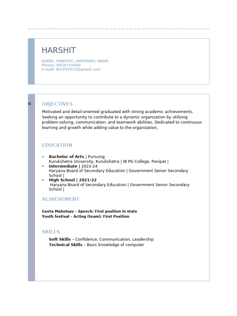 Harshit Resume | PDF