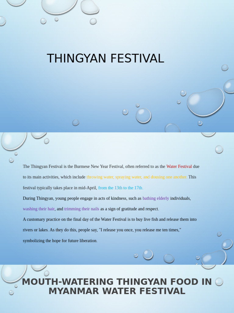 Thingyan Festival: Traditions and Foods | PDF