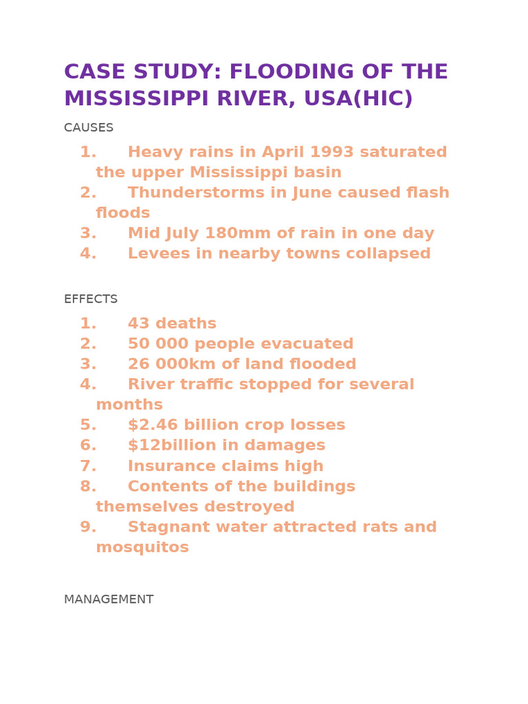 Mississippi River Flooding Case Study | PDF