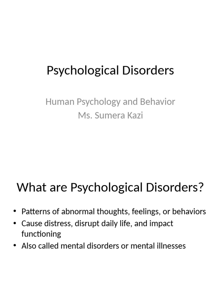 Module 9 Psychological Disorders Presentation | PDF