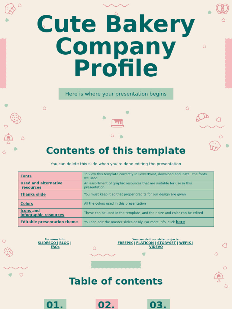 Cute Bakery Company Profile by Slidesgo | PDF | Planets | Planets In ...