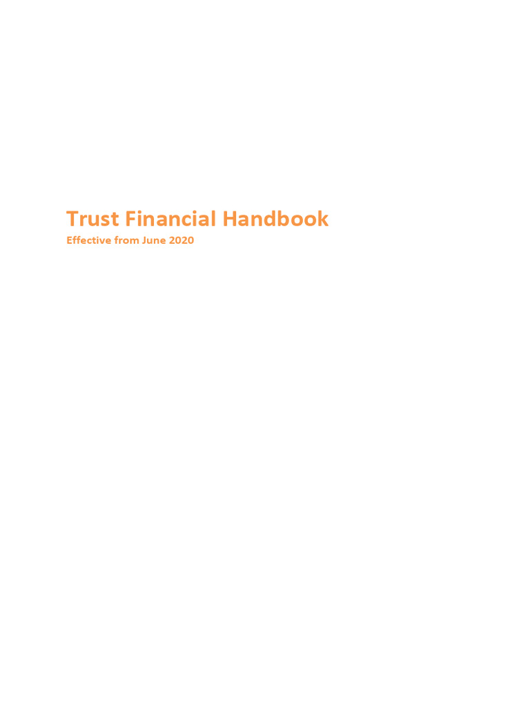 Trust Financial Handbook Overview | PDF | Taxes | Budget