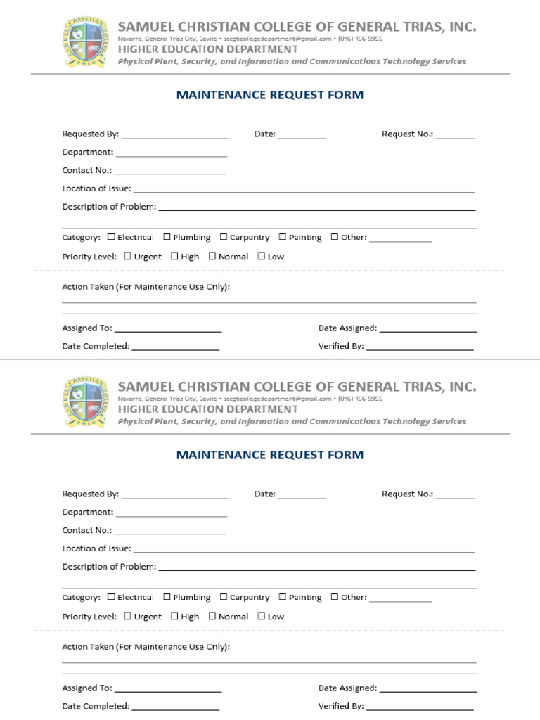 PPSICTS Maintenance Slip | PDF