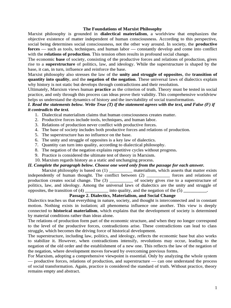 Foundations of Marxist Philosophy | PDF | Dialectic | Marxism