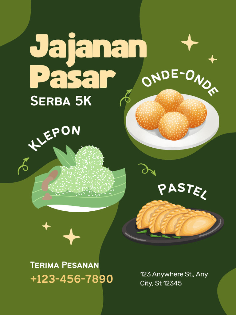 Hijau Dan Kuning Ilustrasi Jajanan Pasar Poster - 20250819 - 192936 ...