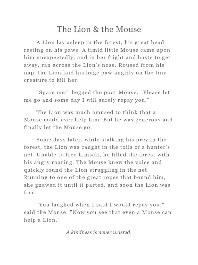 The Lion & The Mouse | PDF