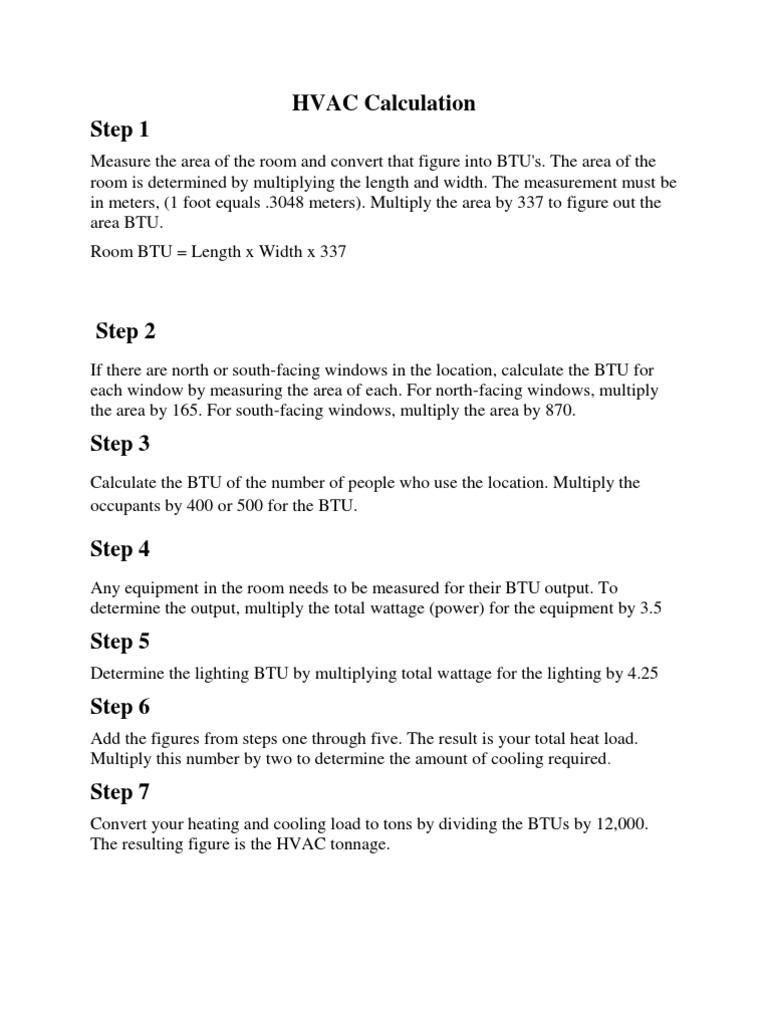 HVAC Calculation | PDF