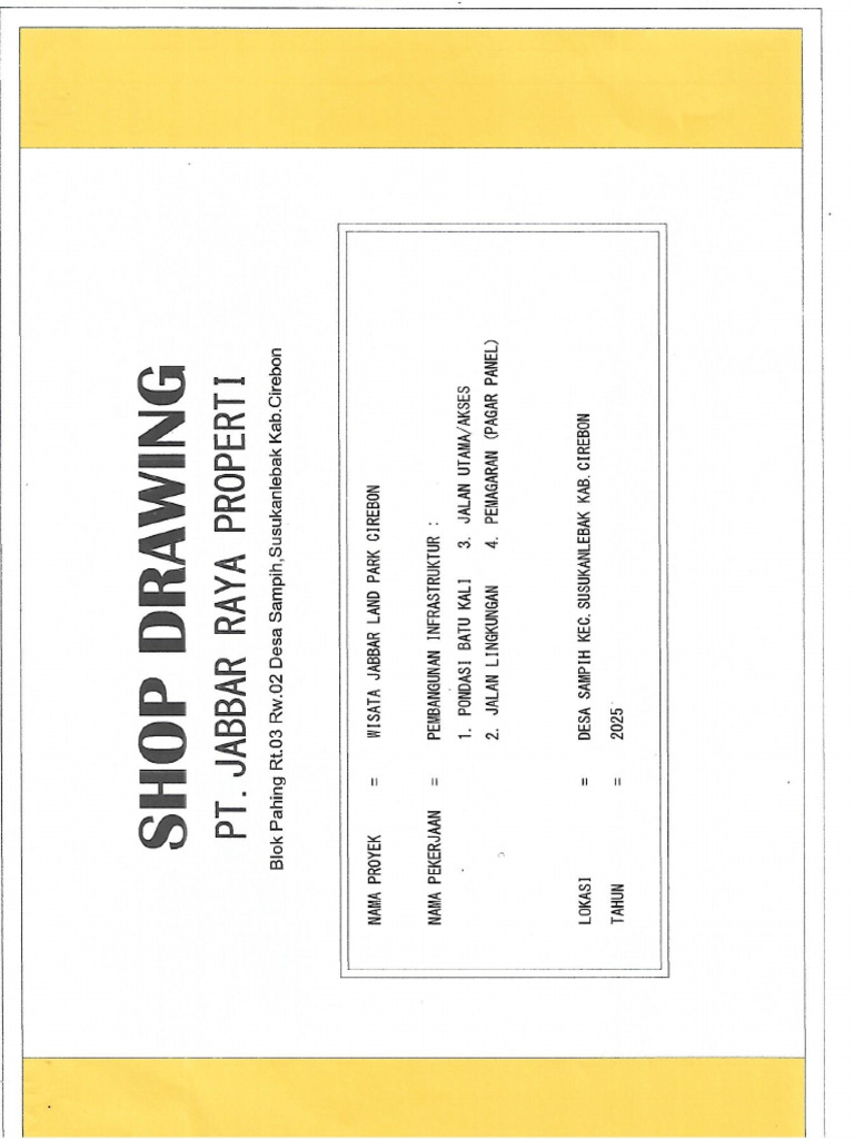 Shop Drawing & Rab, Persiapan, Pagar, Pondasi, Betonisasi | PDF