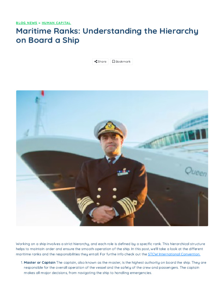 Maritime Ranks - Understanding The Hierarchy On Board A Ship | PDF ...