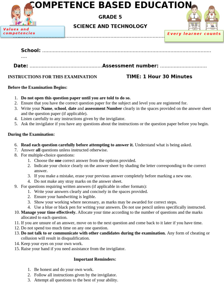 Grade 5 Science and Technology | PDF | Water | Matter