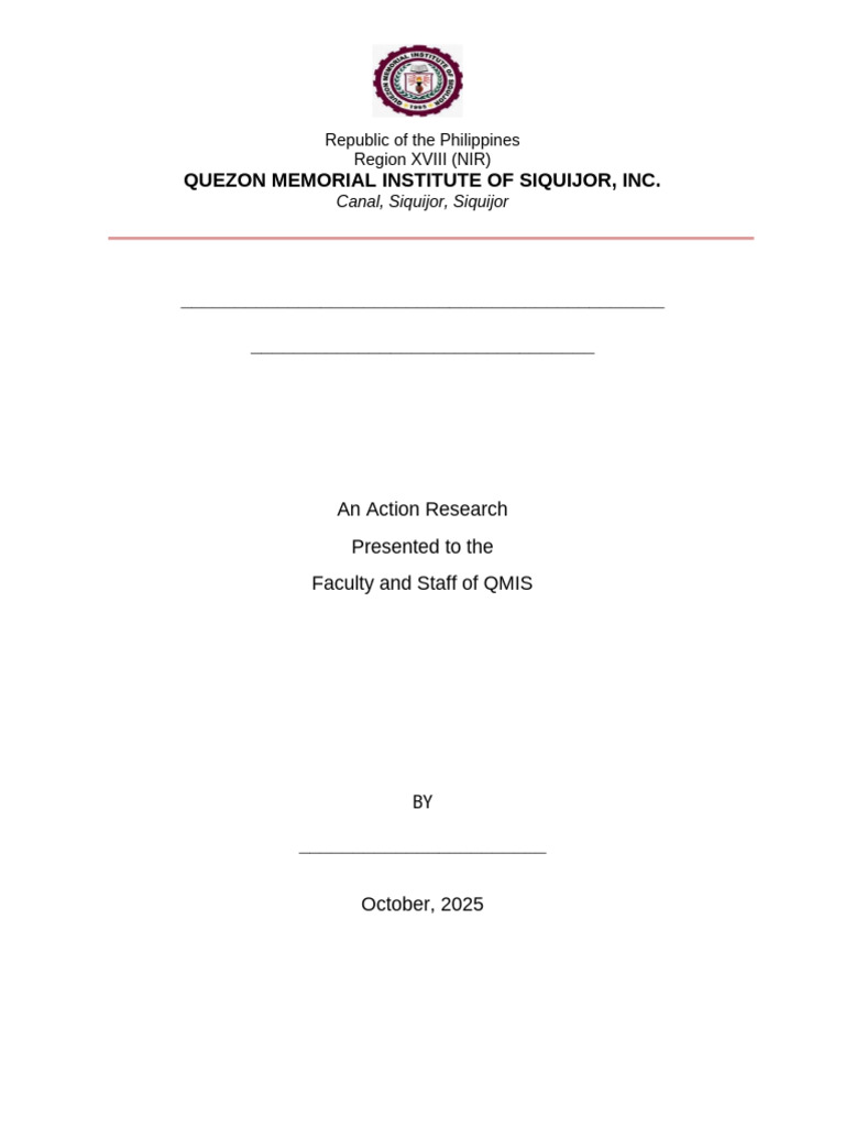 Action Research Title Page | PDF