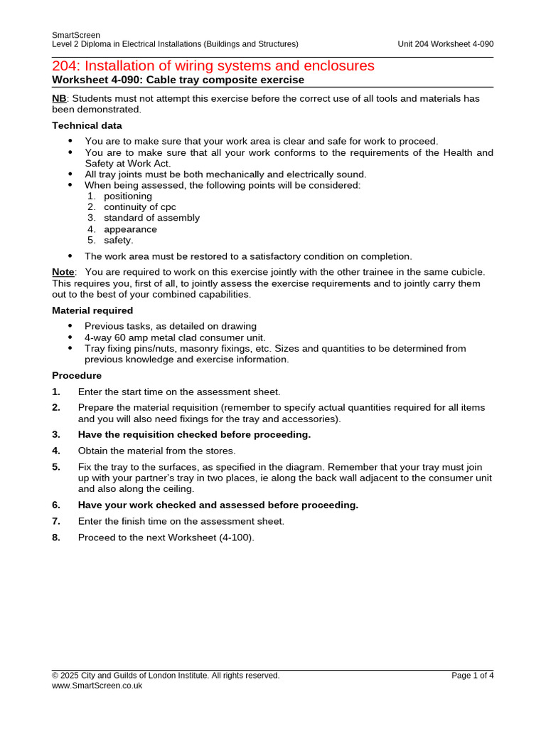 2365 02 l2 204 Worksheet 4 090 Mod | PDF | Electrical Wiring