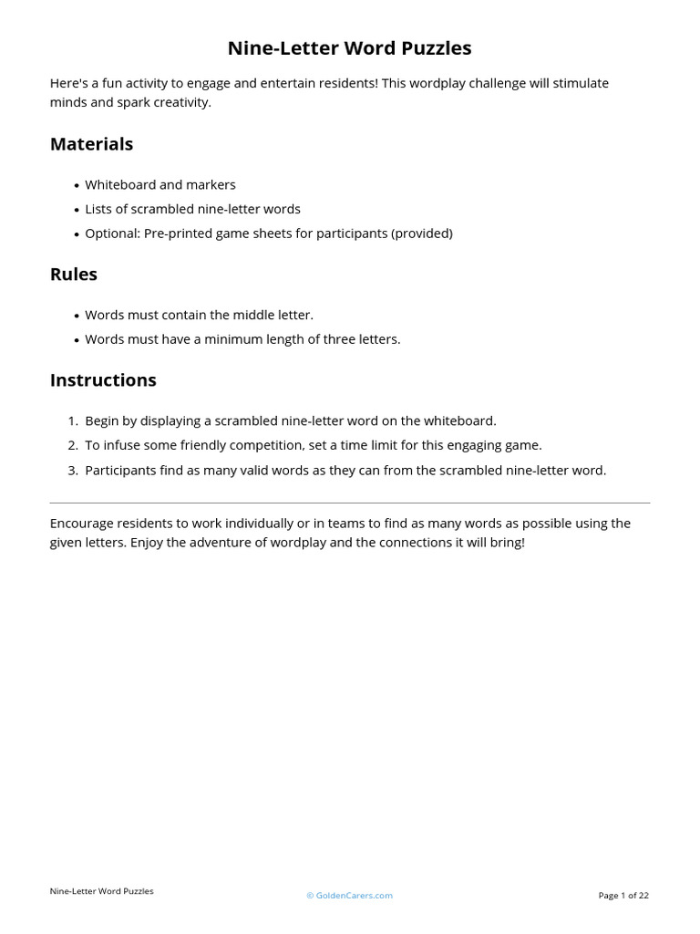 Nine-Letter Word Puzzle Challenge | PDF | Chess Openings | Chess Theory