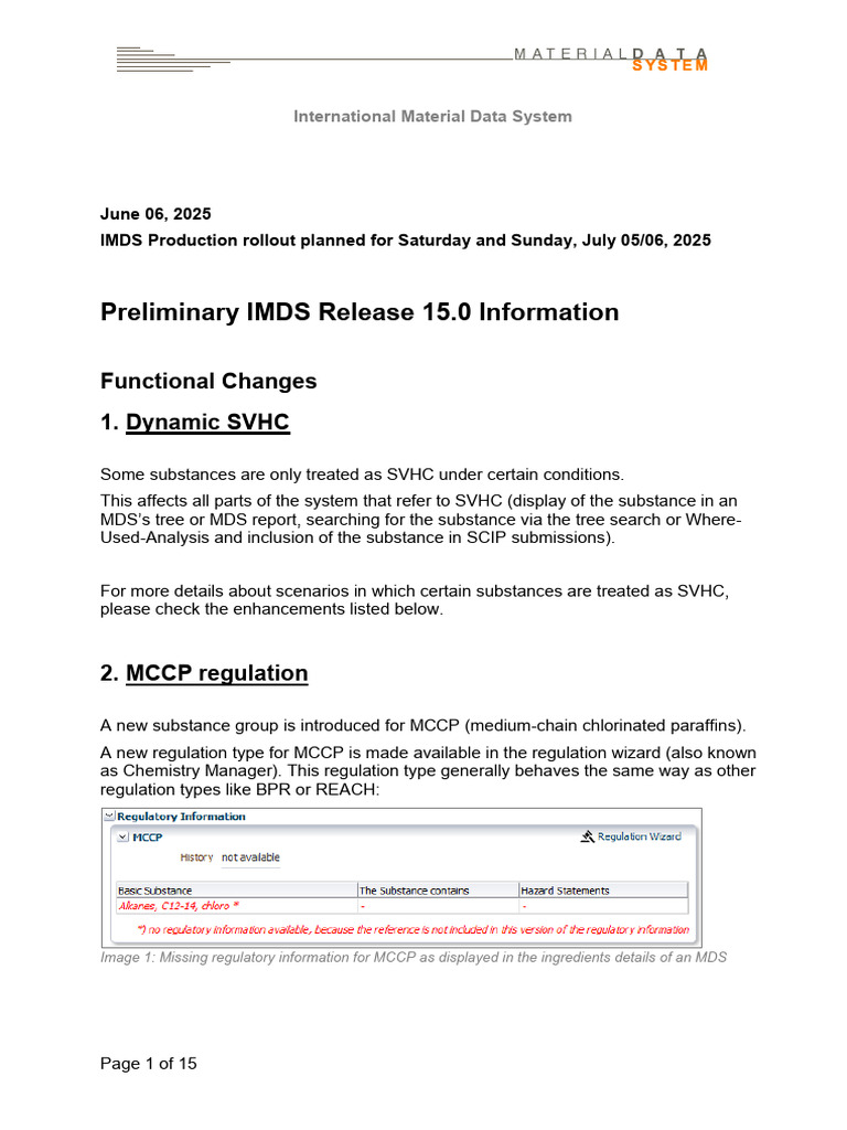 Prel Release-Information 15.0 en-All | PDF | Chemical Substances | Computing