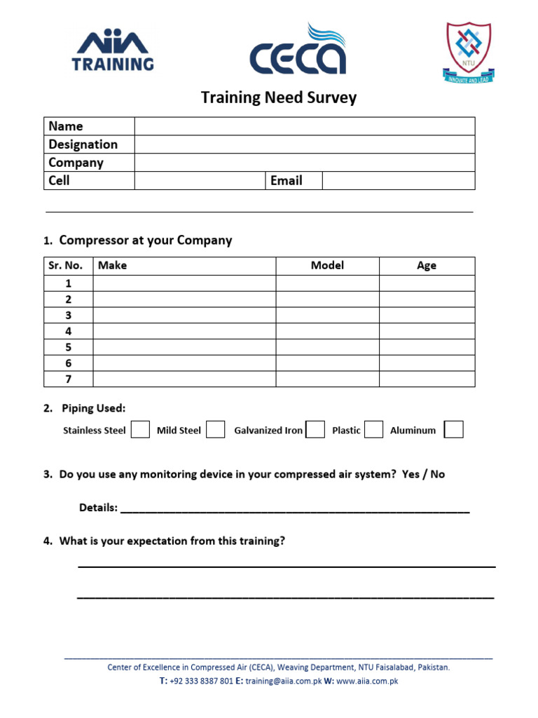 Training Survey Form | PDF