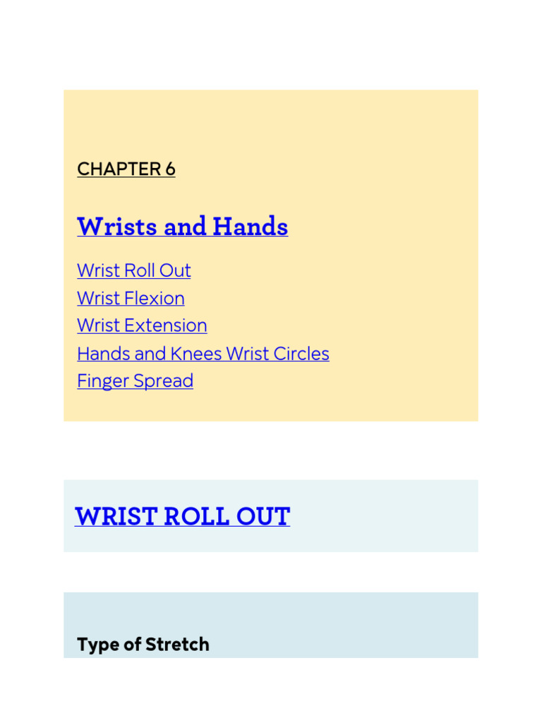 Effective Wrist and Hand Stretches | PDF | Hand | Anatomical Terms Of ...