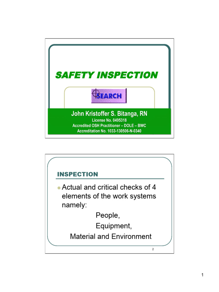 Time Out for Safety Inspections | PDF | Safety | Personal Protective ...
