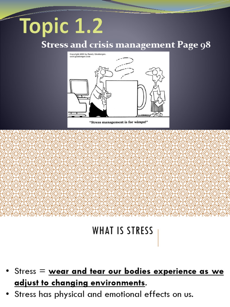 Topic 1.2 - Stress & Crisis Management | PDF | Stress Management ...