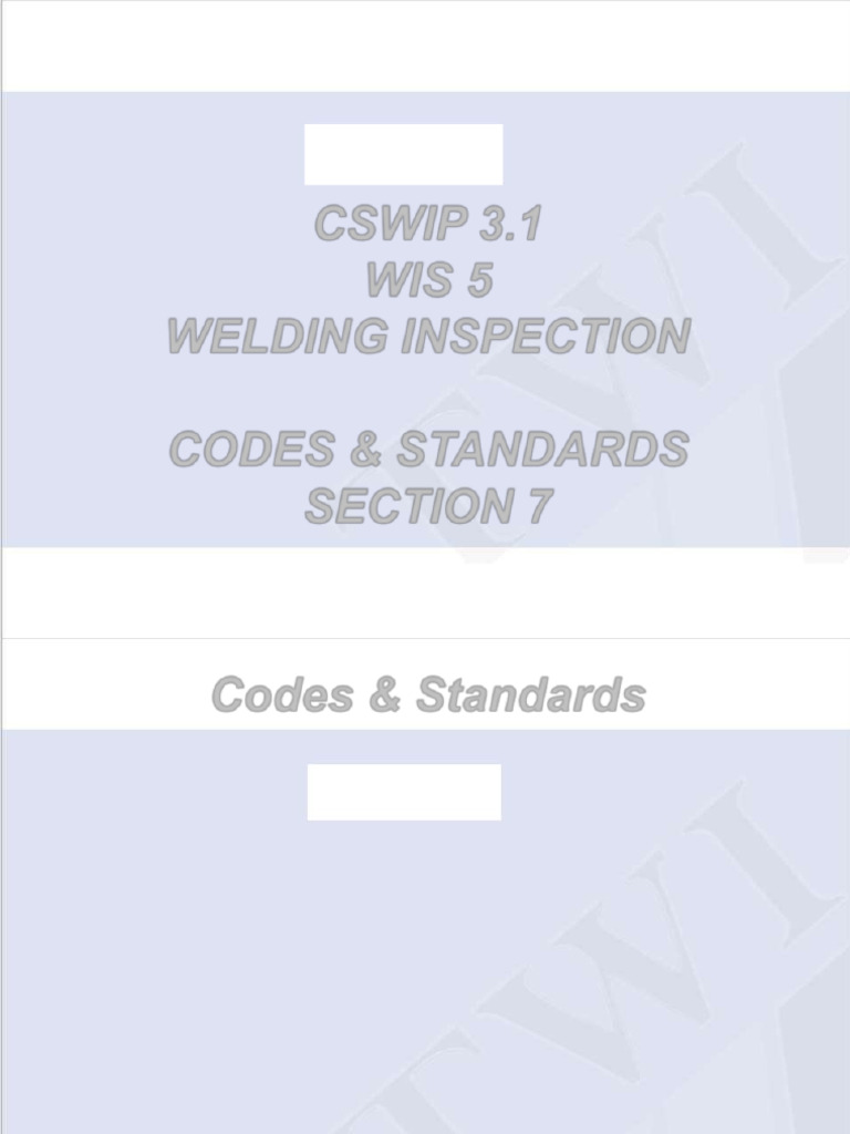 Welding Inspection Codes & Standards | PDF