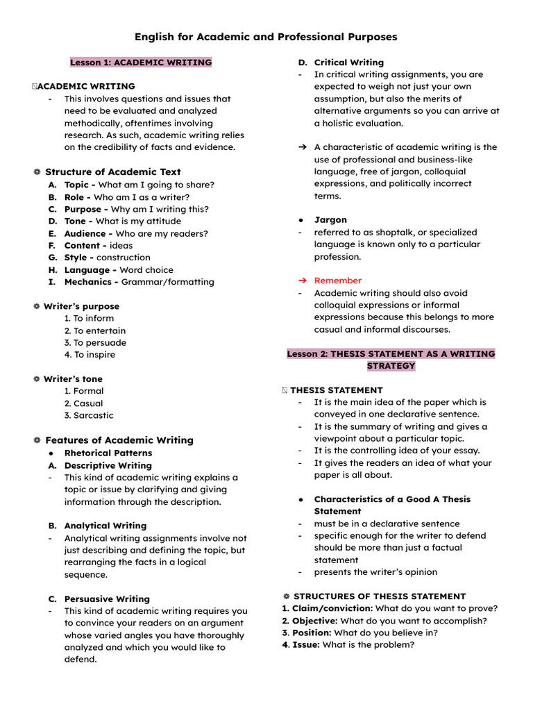 Academic Writing Strategies Guide | PDF | Critical Thinking | Argument