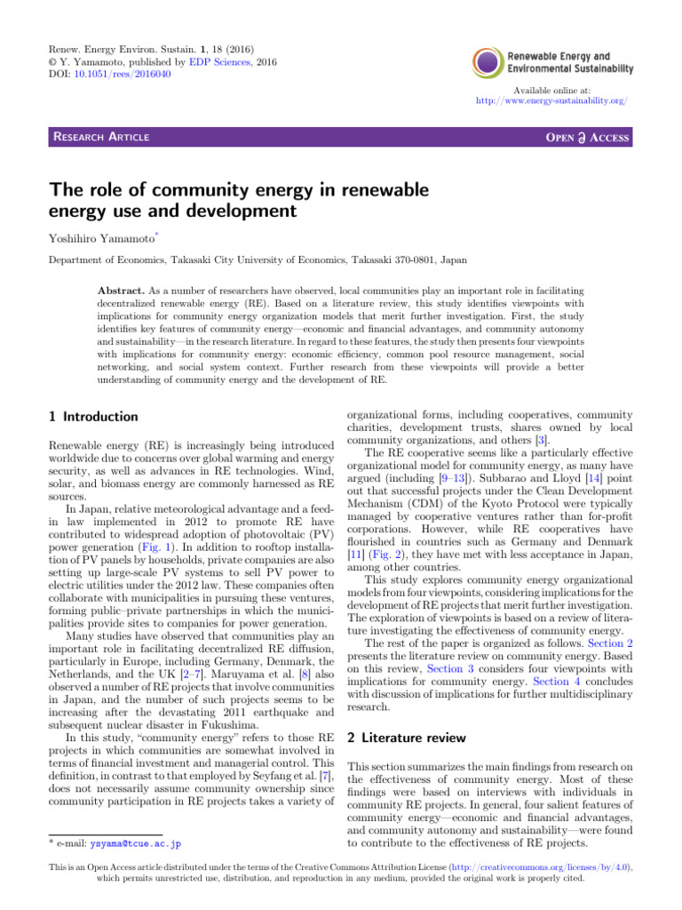 Community Energy's Role in Renewables | PDF | Community | Agriculture