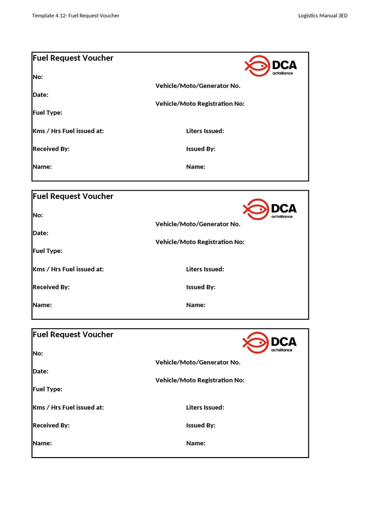 Fuel Request Tamplate | PDF