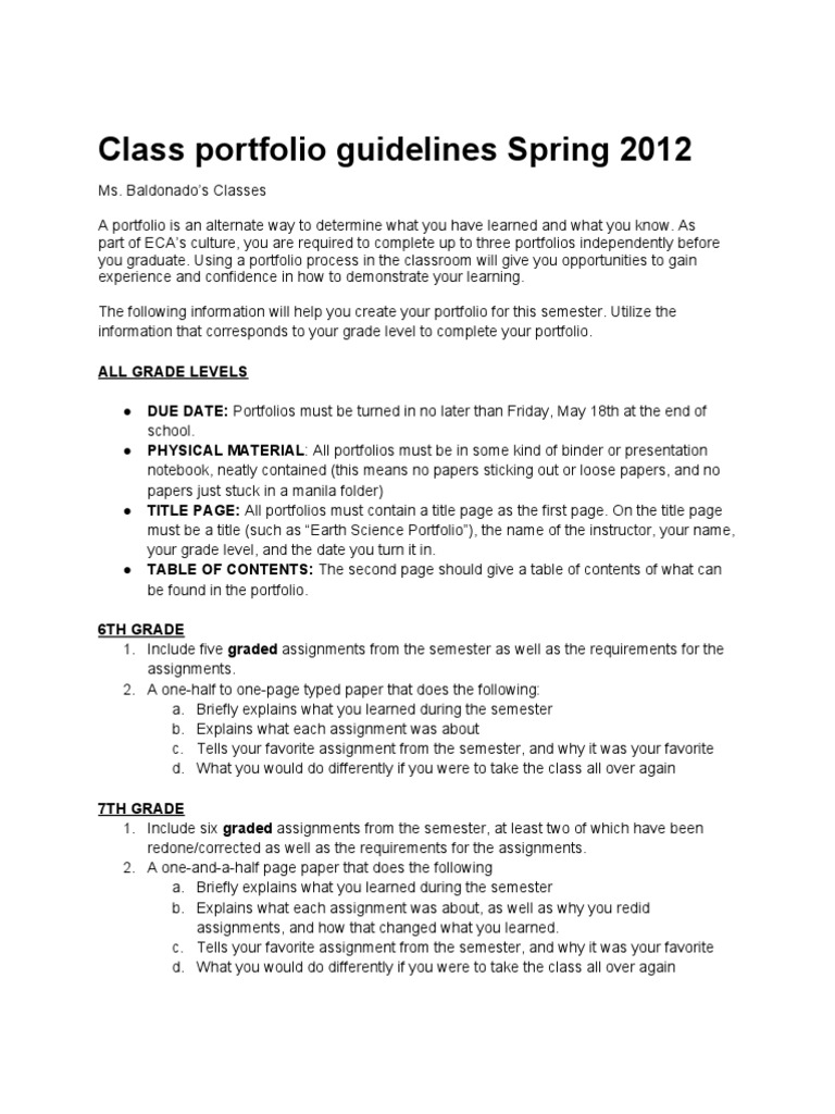 Portfolio Requirements | PDF | Epistemology | Communication