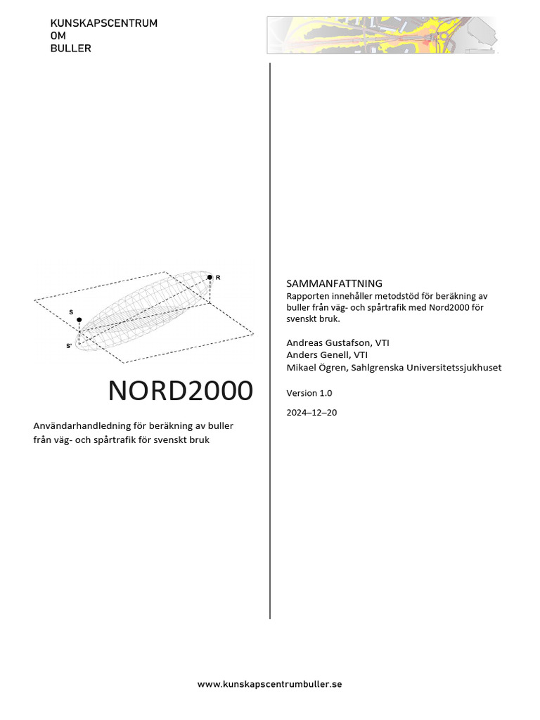 Användarhandledning Nord2000 Version 1.0 KCB 241220 | PDF