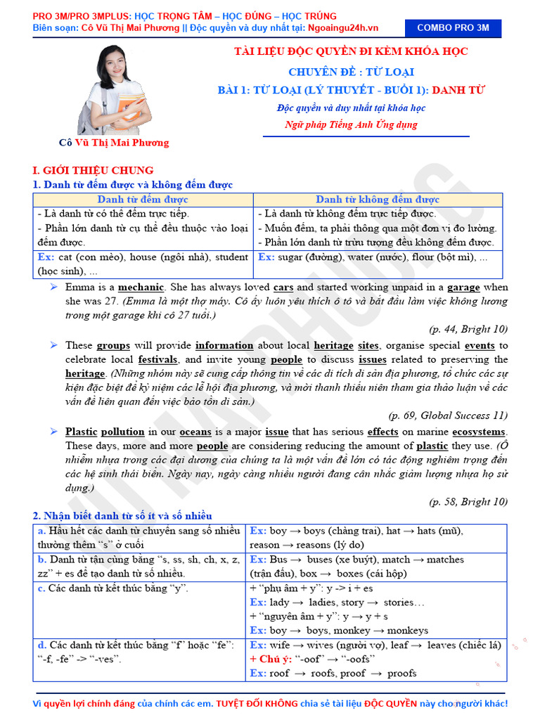 45376420-1750260134354-co-vu-mai-phuong-tu-loai-ly-thuyet-buoi-1-danh-tu-đã gộp | PDF